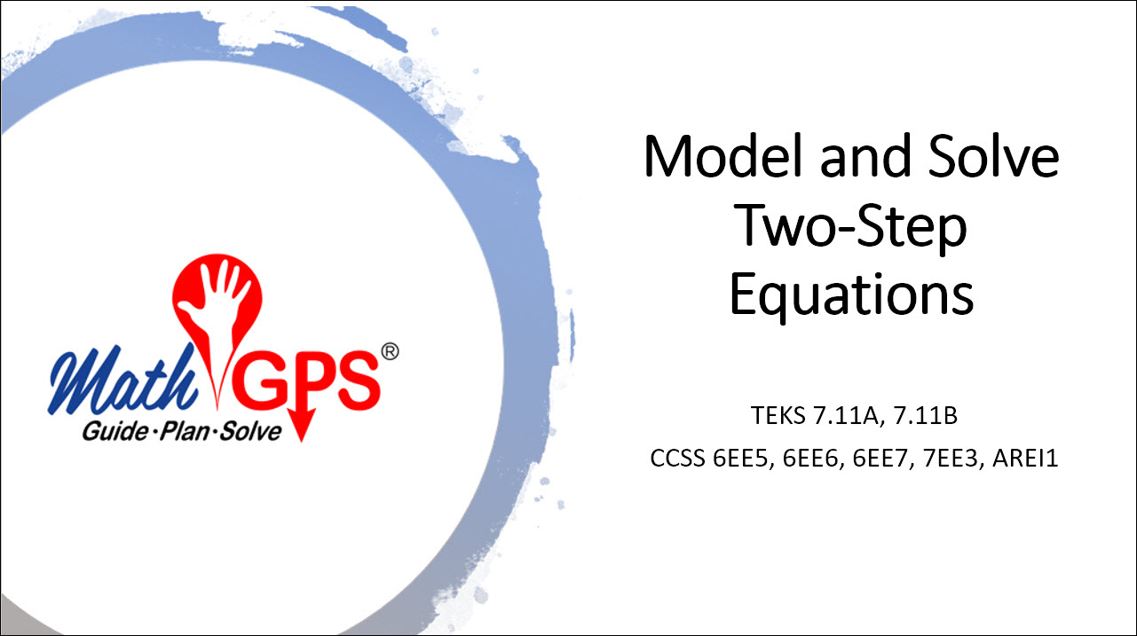 Model And Solve Two Step Equations Math GPS